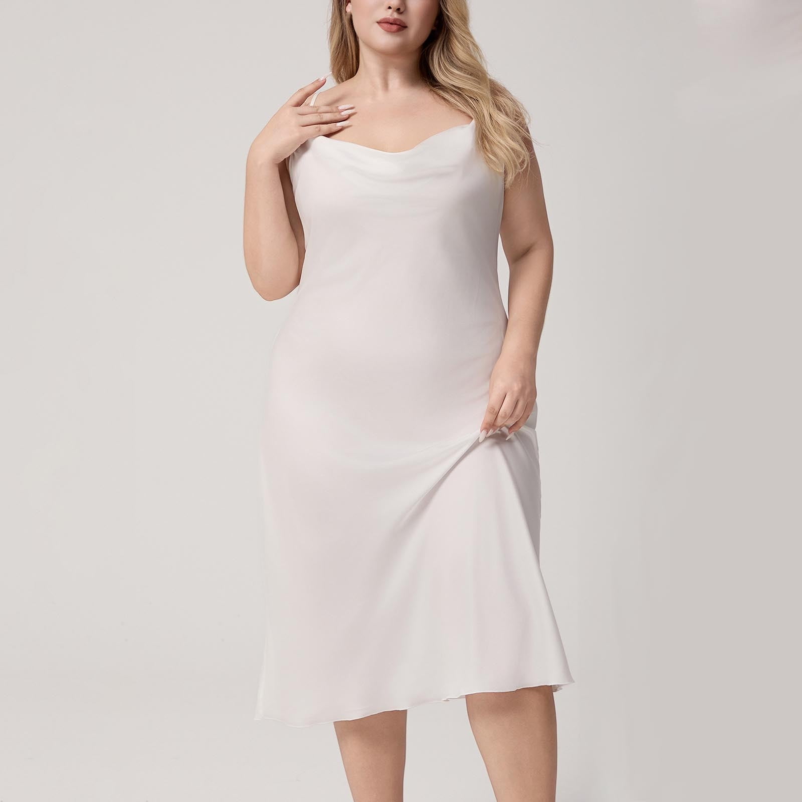 BSDJILFG Plus Size Nightgowns for Women Long Length Satin Dress Silky ...