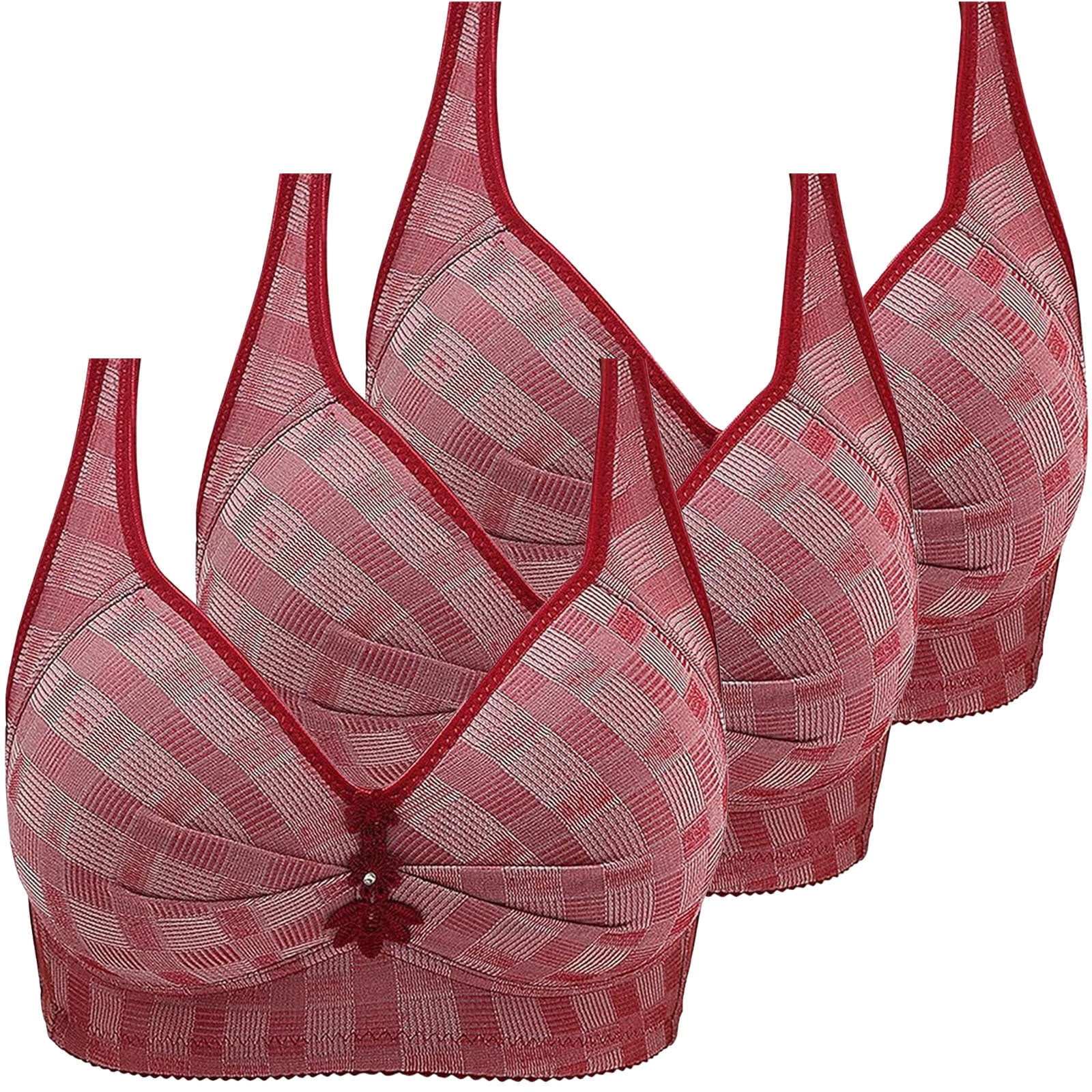 BSDJILFG Push Up Bras for Women 3 Pack Plus Size Bra Triangle Cups Full ...