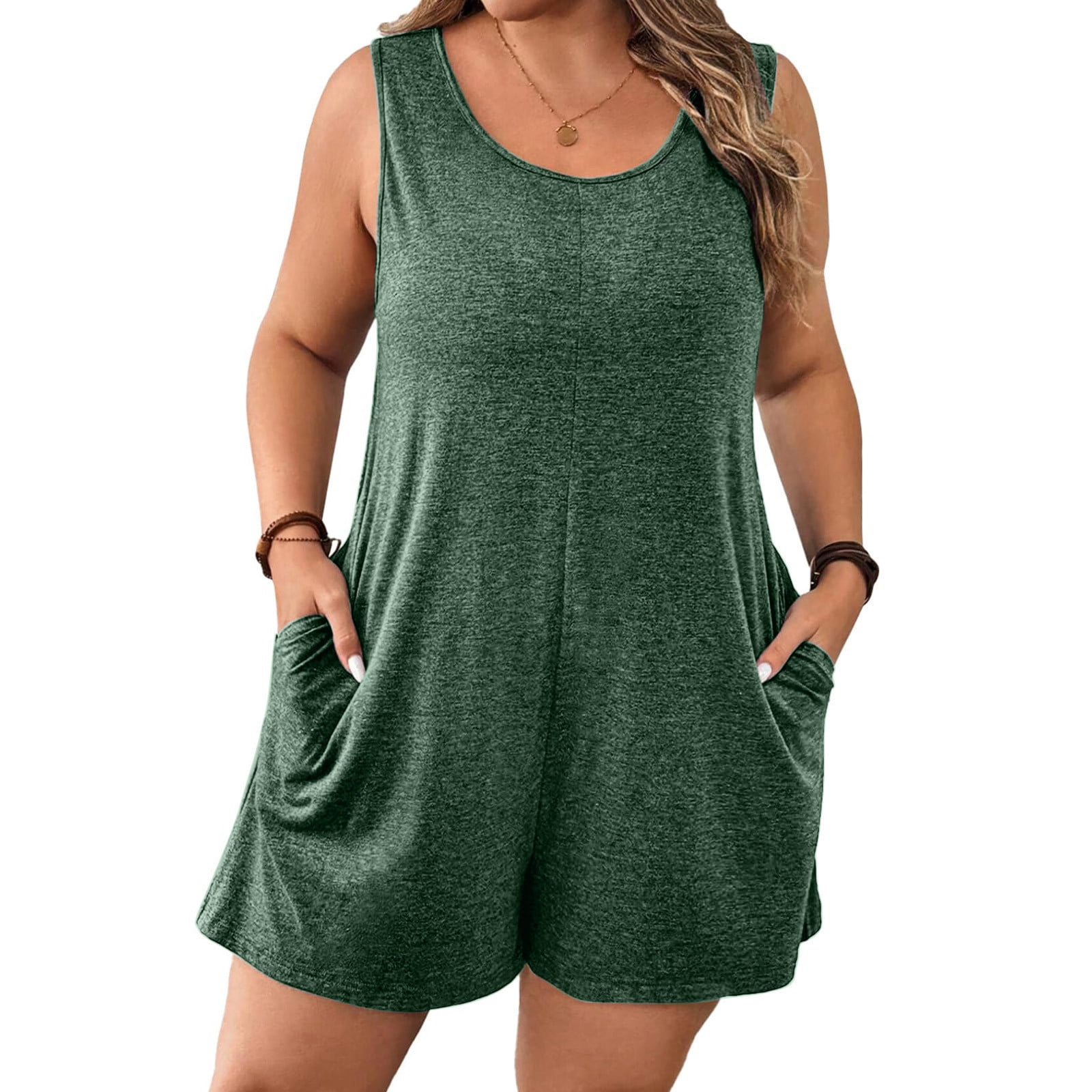 BSDJILFG Rompers for Women Plus Size Casual Pajama Lounge Sets Crew ...