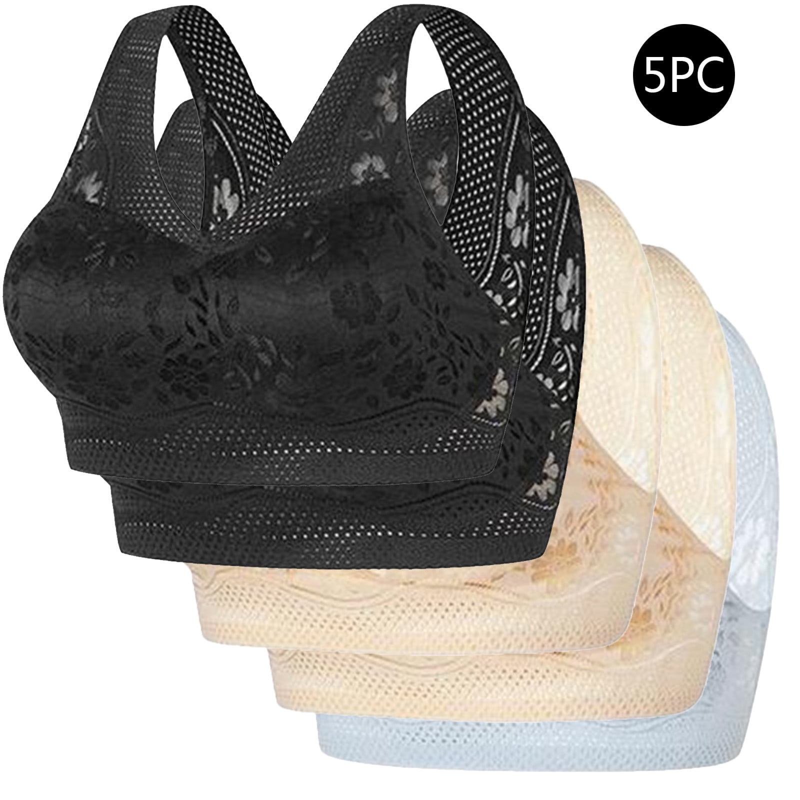 BSDJILFG Seamless Bras for Women Fashion Solid Color Lightweight Lace ...
