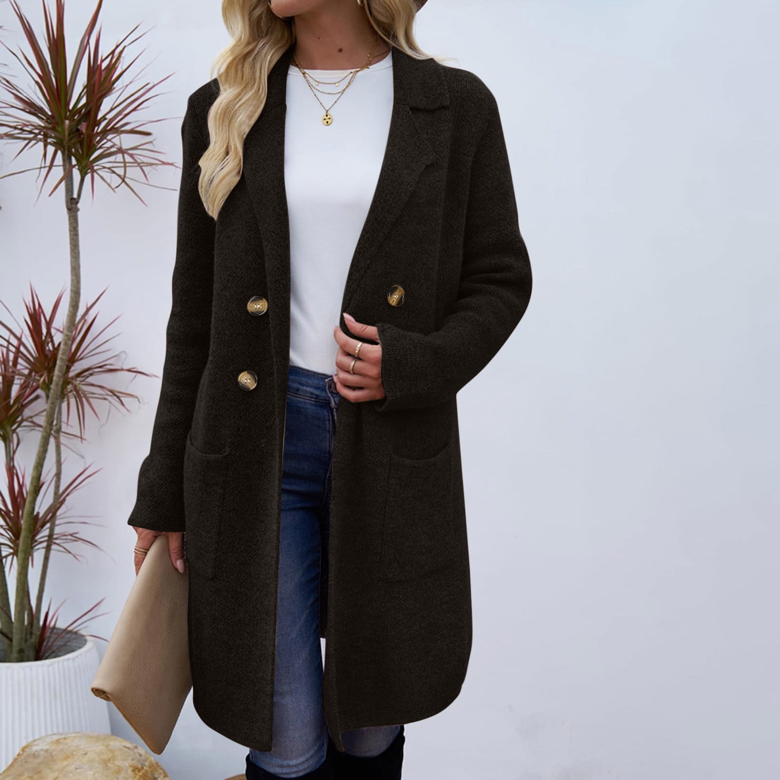 BSDJILFG Sherpa Lined Jackets for Women Medium Length Jackets Warm ...
