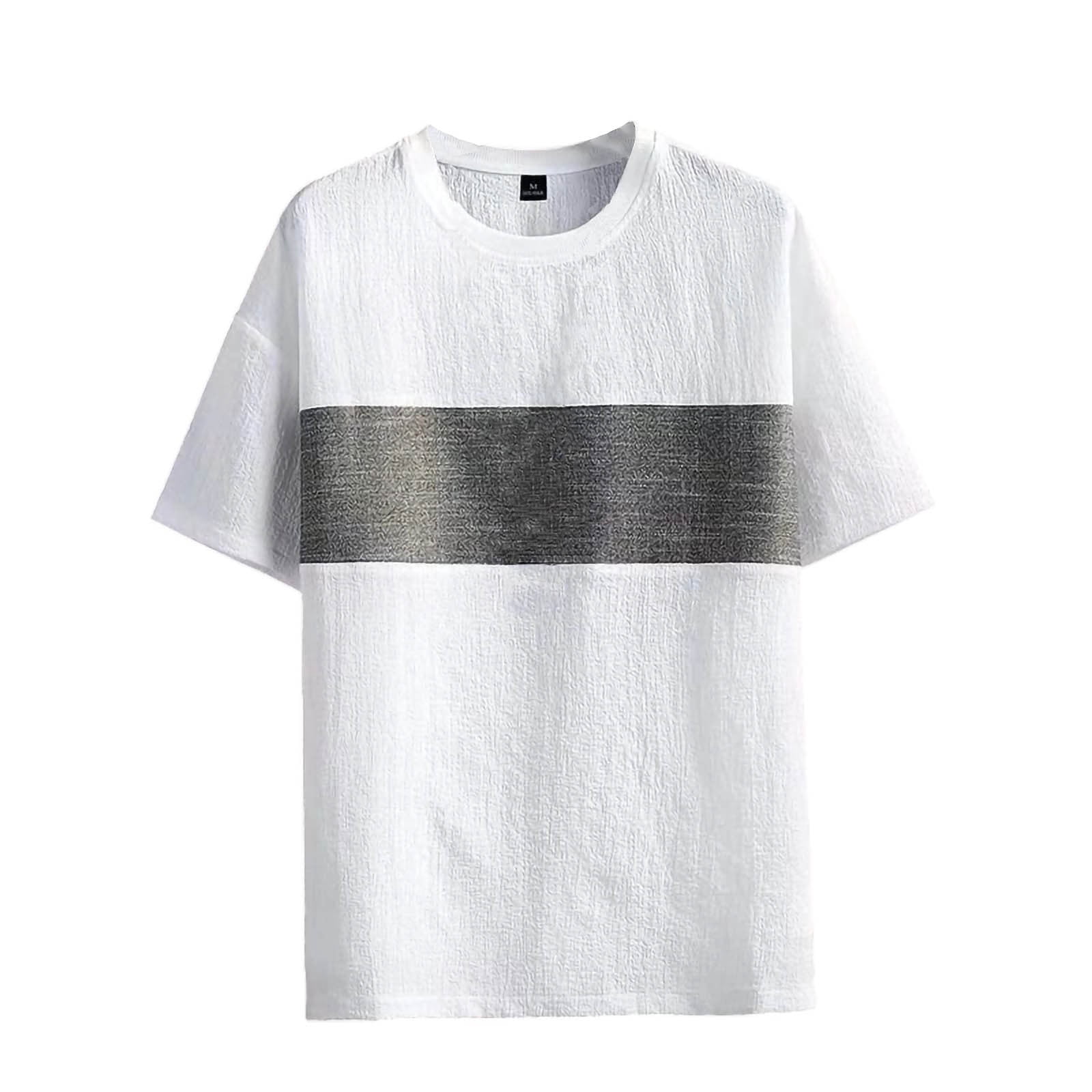 BSDJILFG Summer Linen Shirts for Men Breathable T-Shirt Vintage Casual ...
