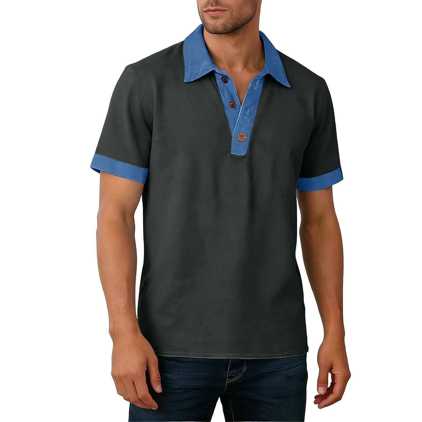 BSDJILFG Vintage Tops for Men Buttons Down Shirt Vintage Distressed ...