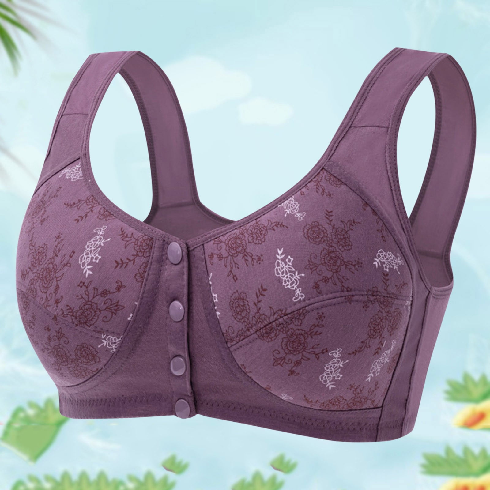 BSDJILFG Wire-Free Bras Push Up Bras Full Coverage Padded Comfortable ...
