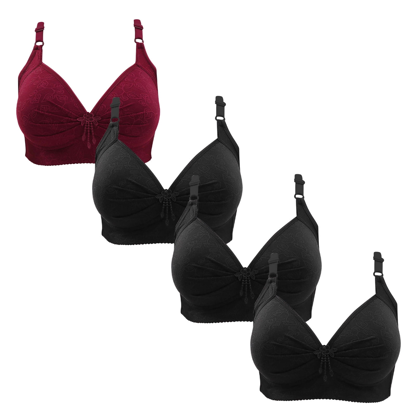 BSDJILFG Wireless Bras With Support And Lift,4 Pack Plus Size Bras Soft ...