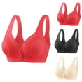 Bsdjilfg Wireless Bras For Large Breasted Women Front Closure Push Up