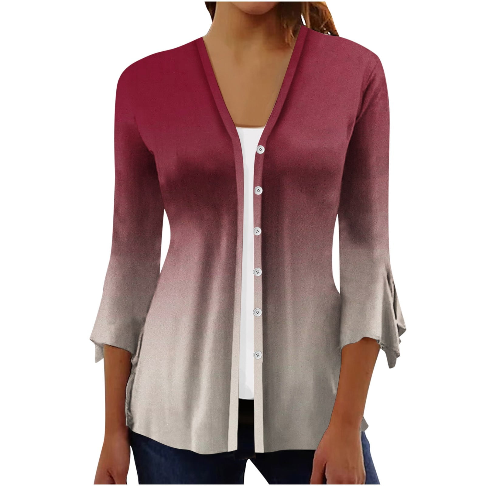 BSDJILFG Women Dress Cover Up Formal Casual 3/4 Sleeve Cardigan ...