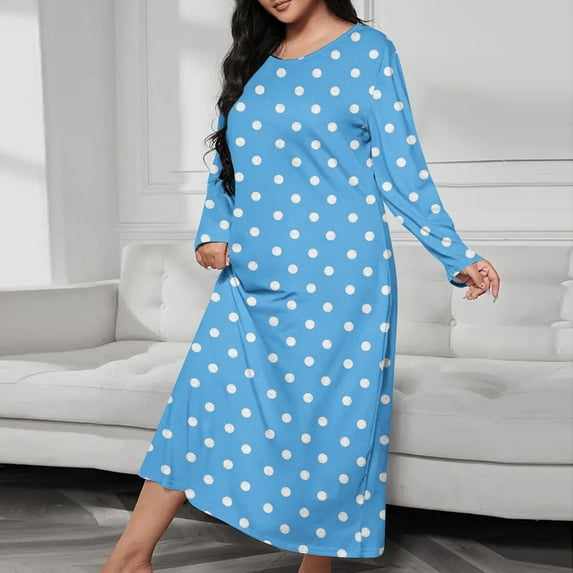 BSDJILFG Womens Plus Size Nightgowns Cute Long Nightshirts Casual ...