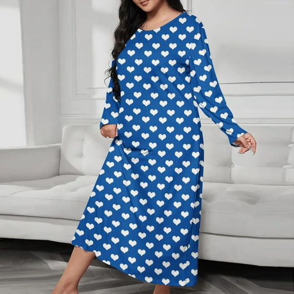 BSDJILFG Womens Plus Size Nightgowns Cute Long Nightshirts Vintage ...