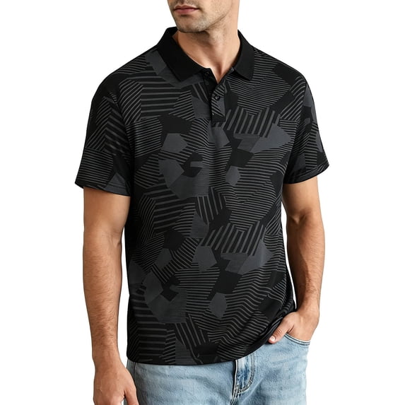BSDJILFG Work Tops for Men Business Casual Graphic Tee Breathable Short ...