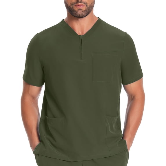 BSDJILFG Work Tops for Men Business Casual Shirt Breathable V-Neck ...