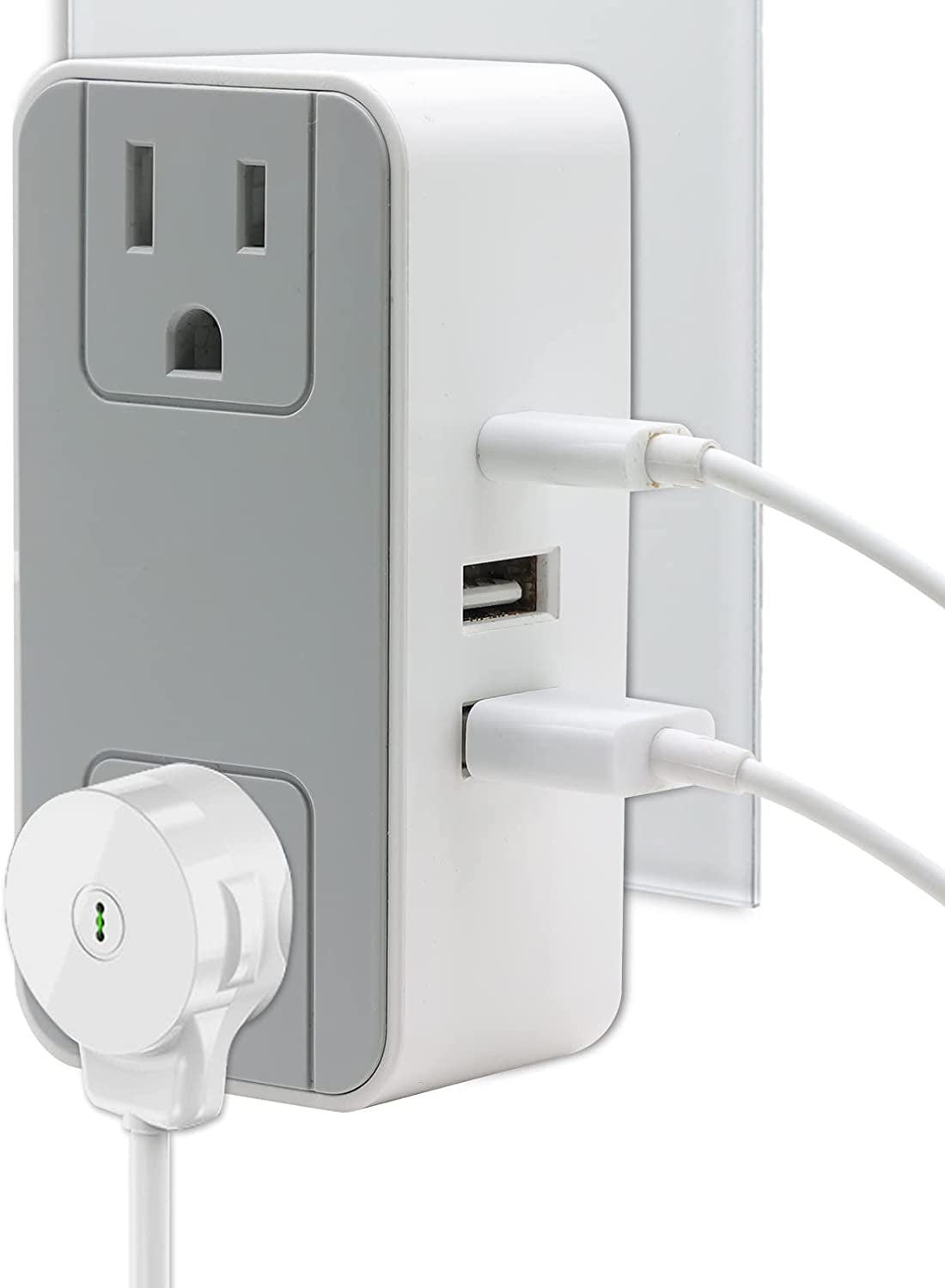 BSEED Mini Surge Protector with USB Charger,2 Outlet Extender with 3 ...