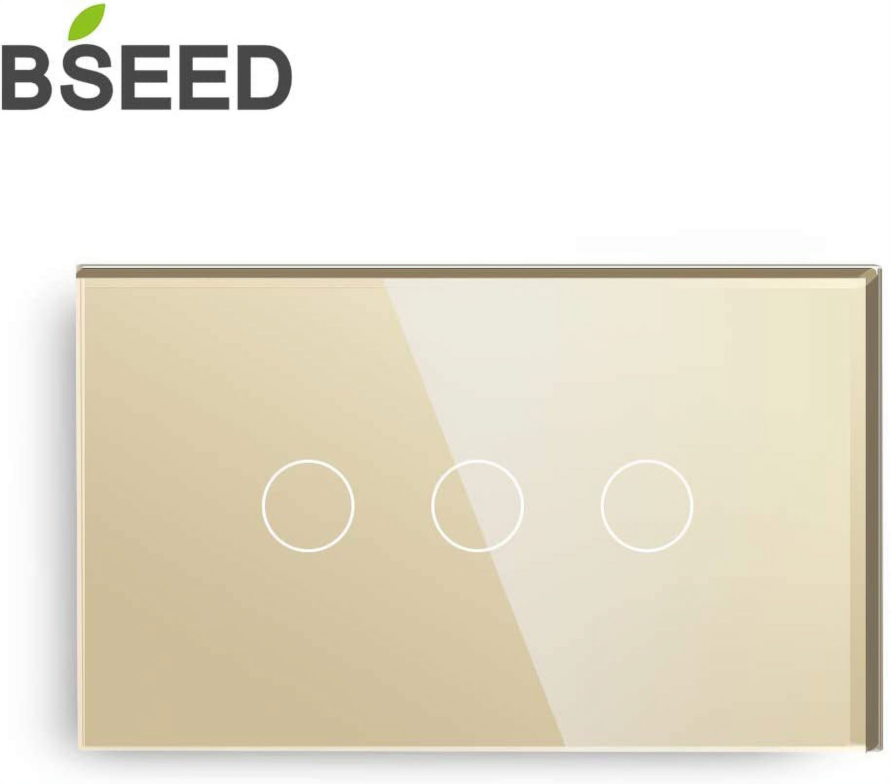 BSEED US Glass Panel Touch Sensor Capacitive Touch Wall Light Switch 3 ...