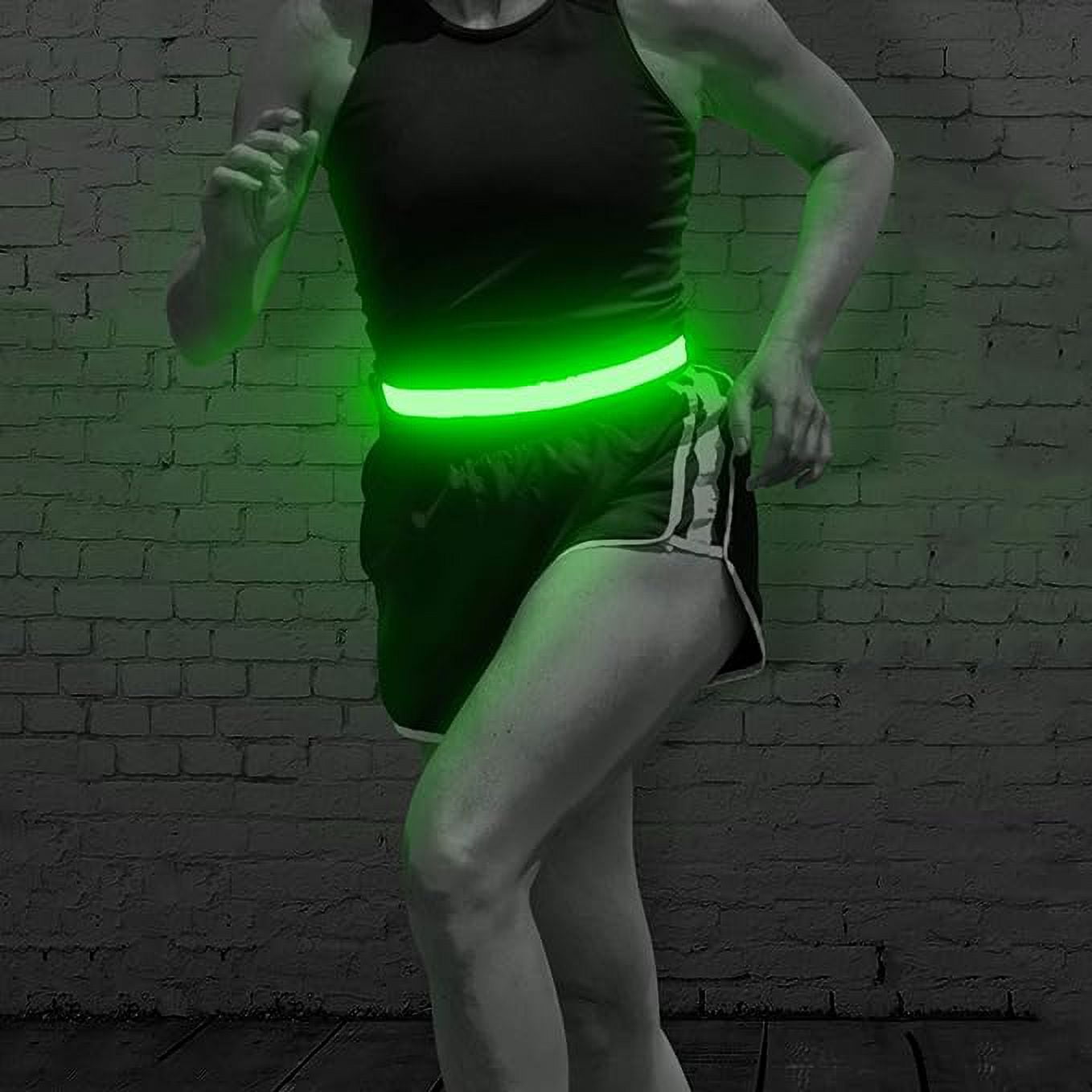 BSEEN LED Running Waist Belt - USB Rechargeable Reflective Glowing LED ...