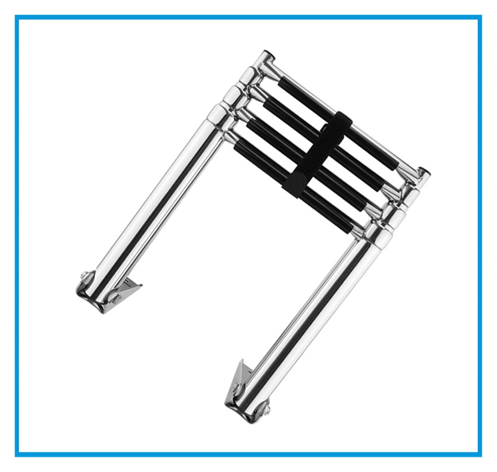 BSET MATEL 4 Steps Boat Stainless Steel 304 Telescoping Folding Ladder ...