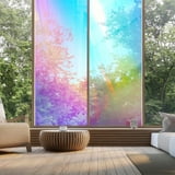 "BSHAPPLUS® 17.7""x78.7"" Decorative Stained Glass Window Film, 3D ...