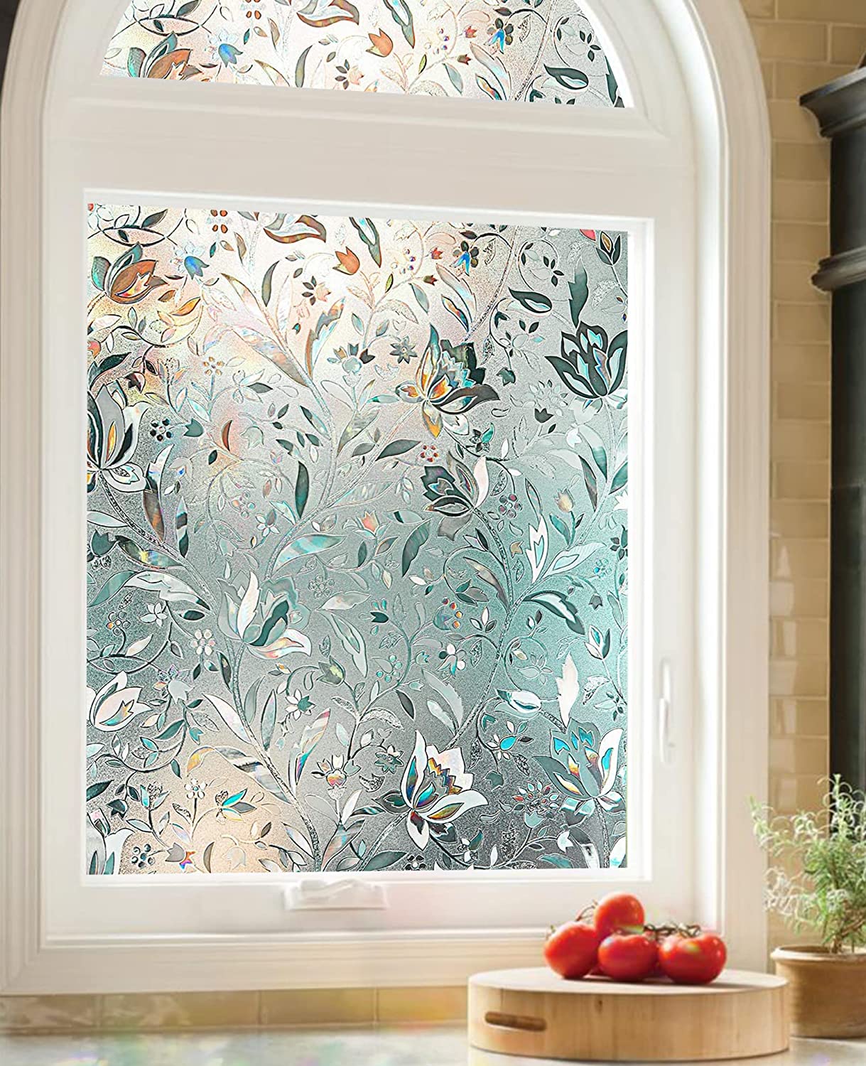 Privacy Window Film Stained Glass,Decorative Window Film Frosted Anti Glare UV Blocking Non ...