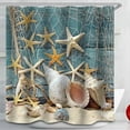 "BSHAPPLUS 71""X 71"" Waterproof Beach Shower Curtain with Sea Shell ...