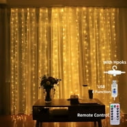 300 LED Fairy Curtain String Fairy Light USB String Hanging Lights With ...