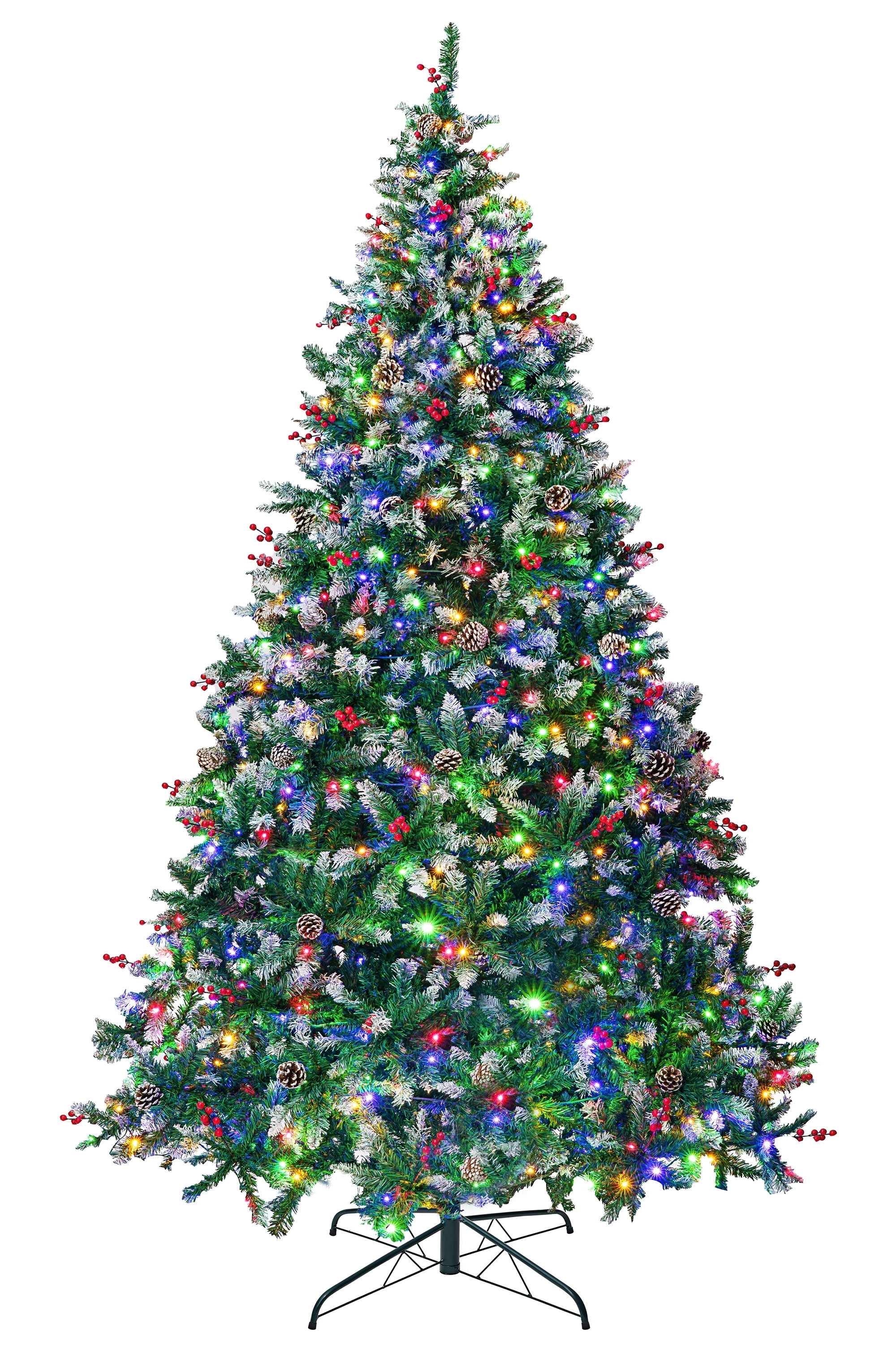 BSHAPPLUS 9 ft Pre-Lit Christmas Tree,750 Multicolor Lights,2800 ...