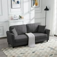 BSHTI 2 Seater Modern Couch Sofa,Linen Blend Upholstery,Slightly Rolled Arms,Tapered Legs ...