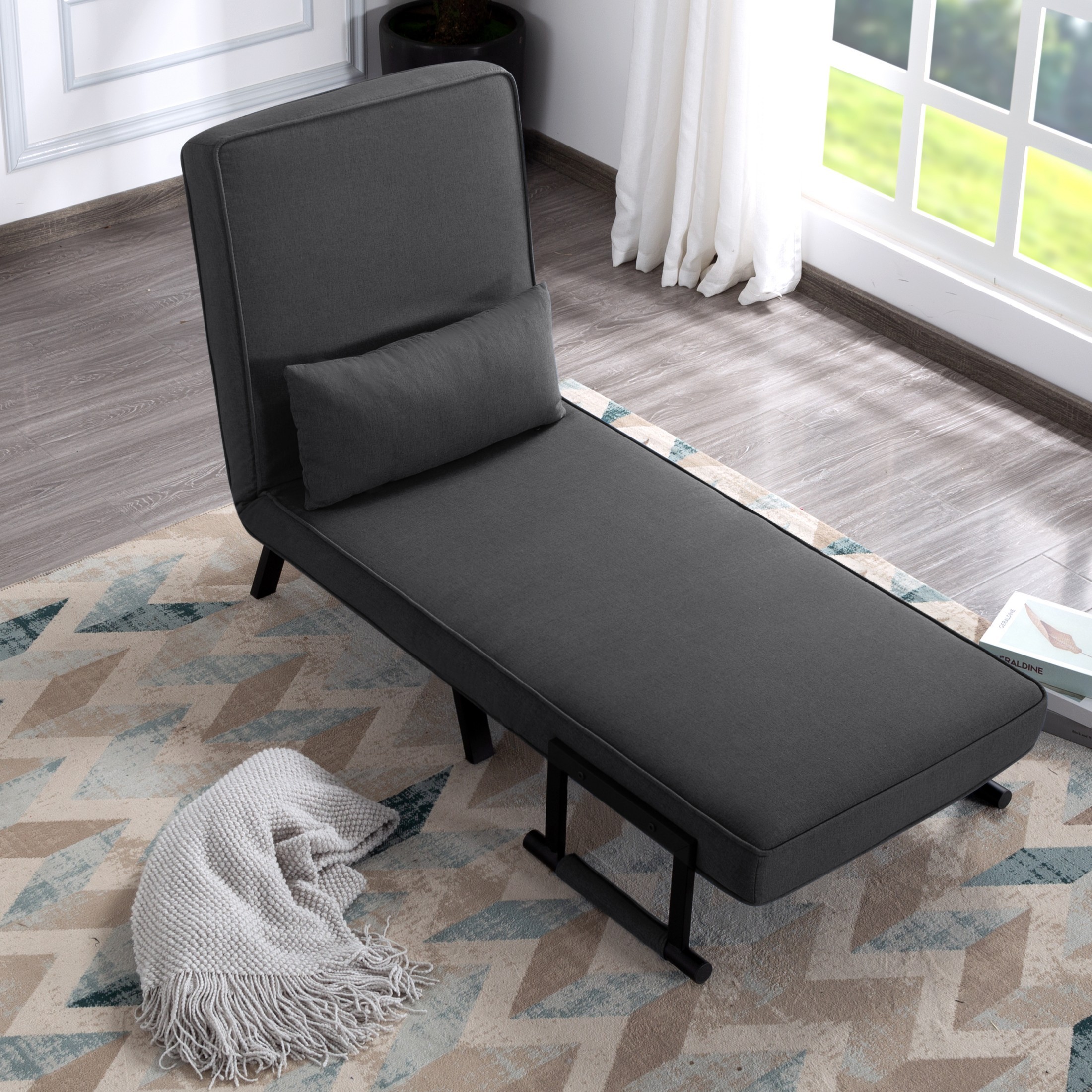 BSHTI "26"Modern Folding Arm Chair Lounge 4-in-1 Convertible Sofa Bed ...