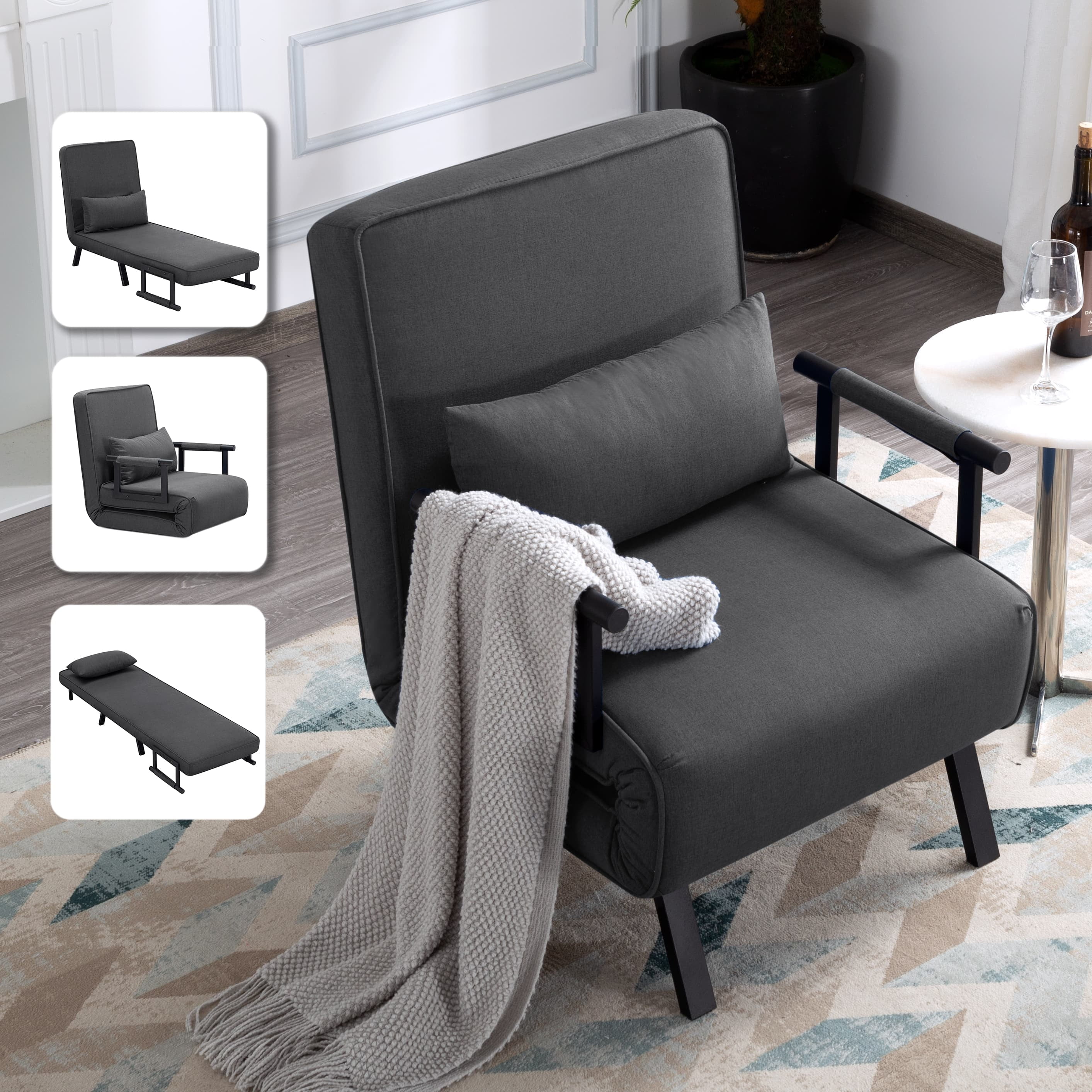BSHTI 4-in-1 Convertible Sofa Bed,with 5 Adjustable Position of ...