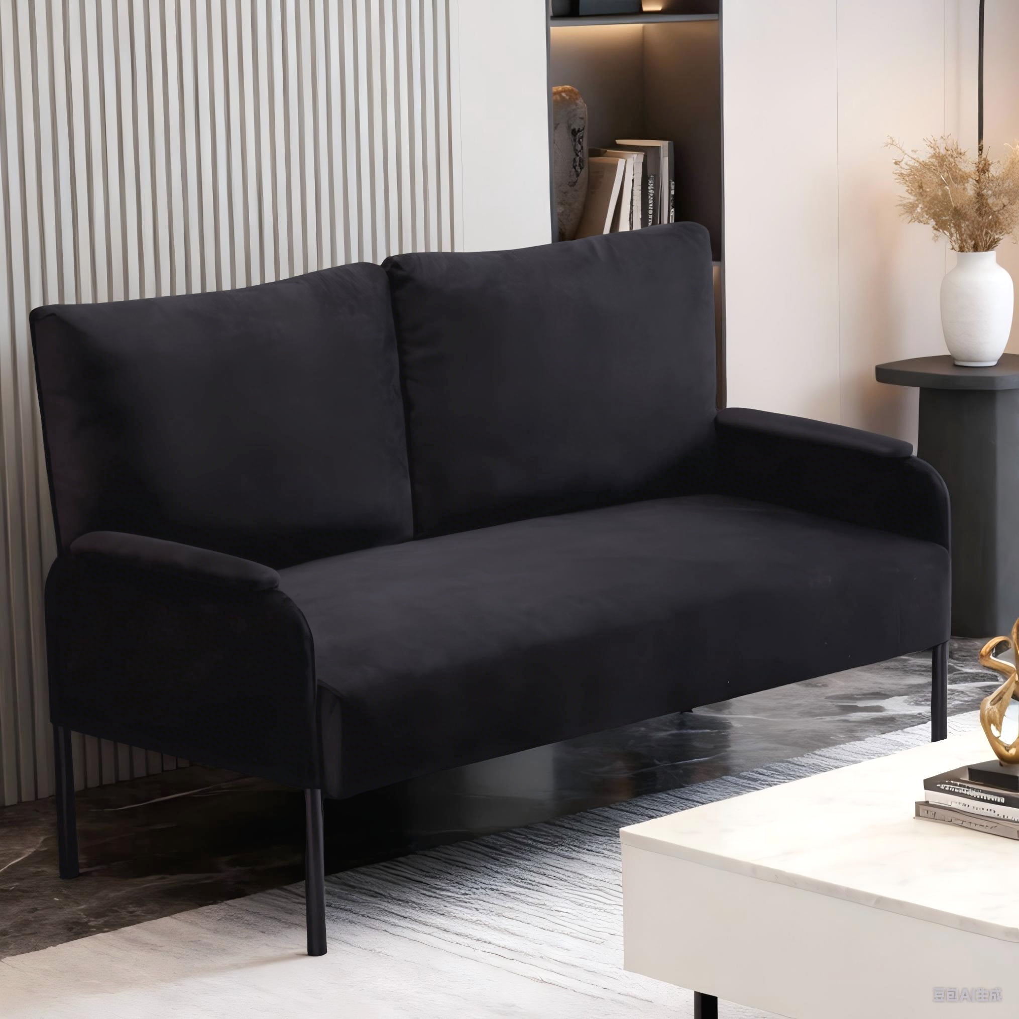 BSHTI 45.7" Small Loveseat Couch for Small Spaces, Modern Sofa with ...