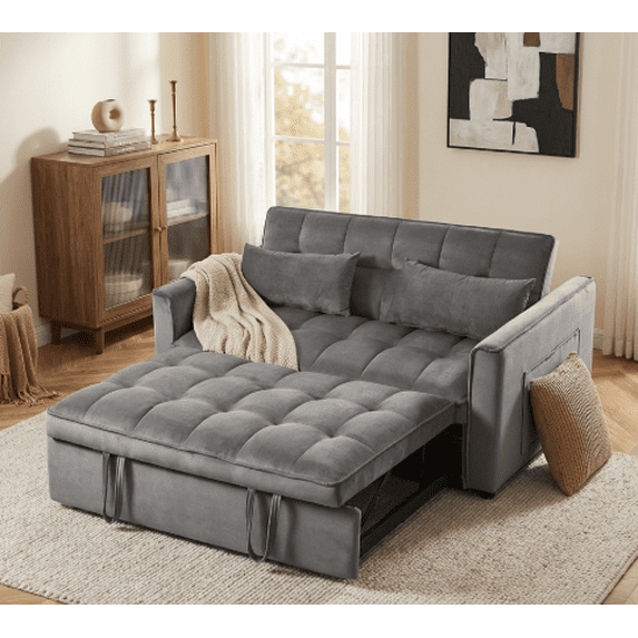 BSHTI 52.75 inch Modern Sofa Sleeper, Futon Sofa Bed,Twin-Size Sofa ...