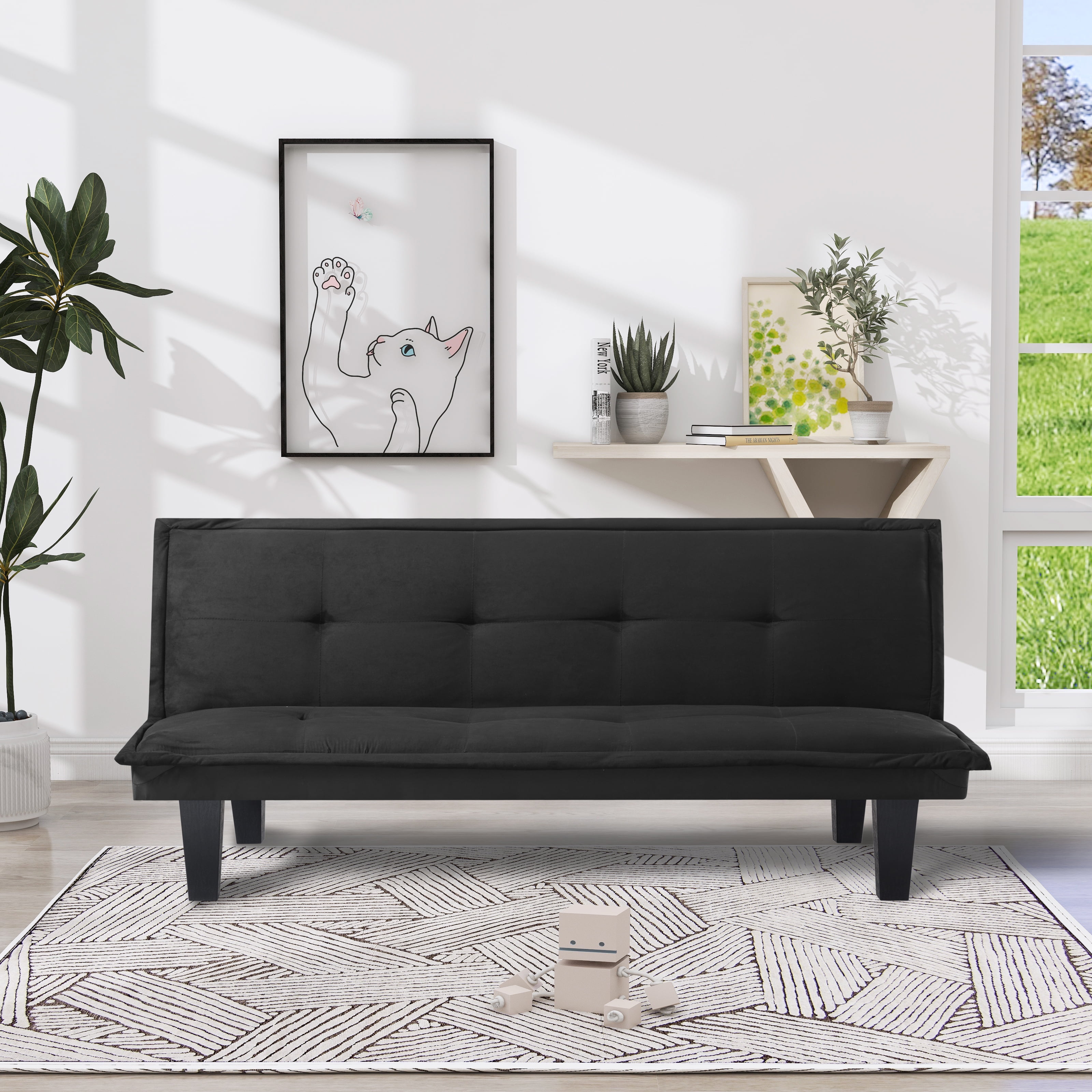 Black Futon Living Room | Baci Living Room