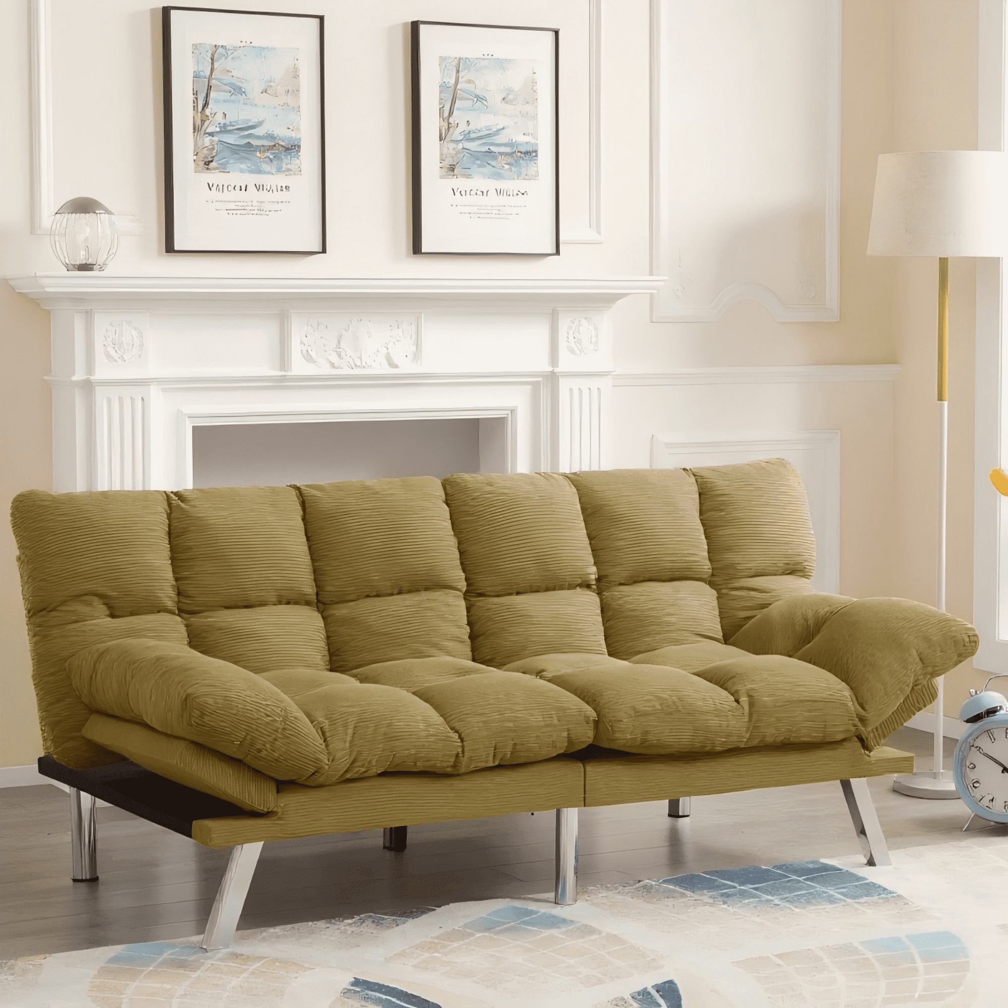 BSHTI 67.3”Convertible Futon Sofa Bed,Twin Sleeper with 3-Position ...