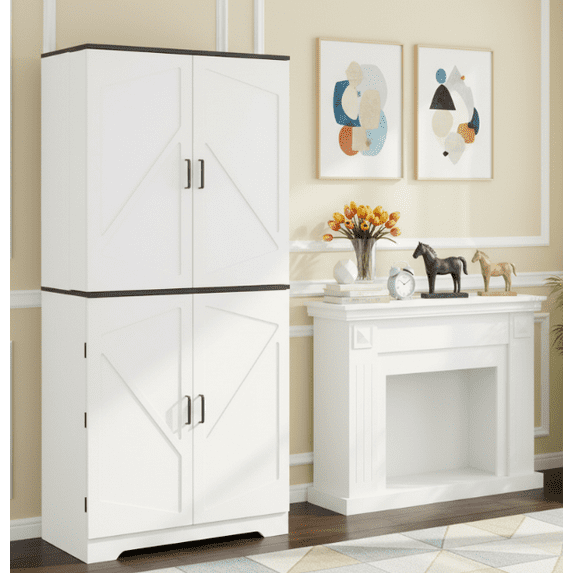 BSHTI 67.7”Kitchen Pantry,Magetic Lock,Multi-use Storage Cabinet,3 ...