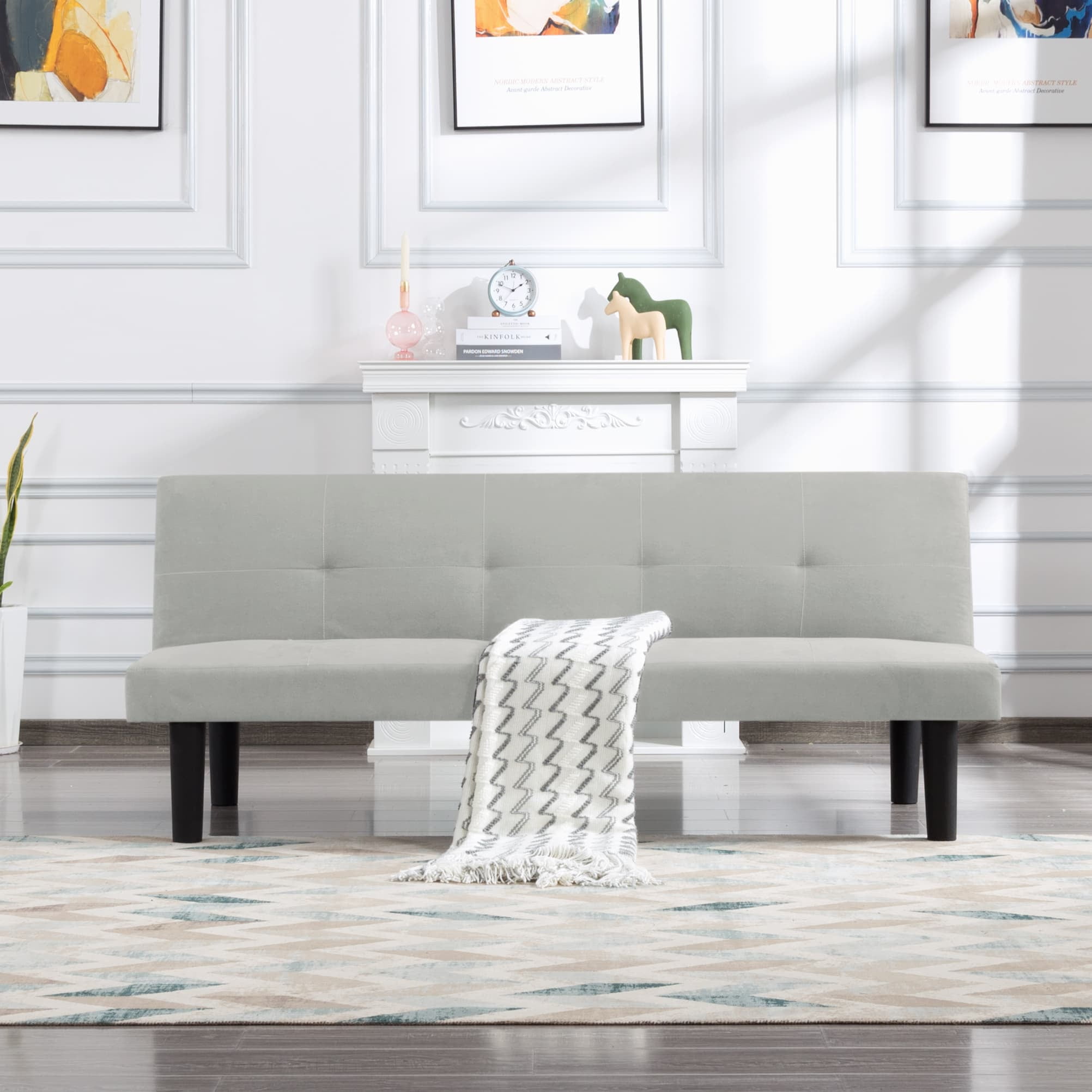 BSHTI 69.7”Futon Sofa Bed,Backrest has 3 Adjustable Positions,Twin Size ...