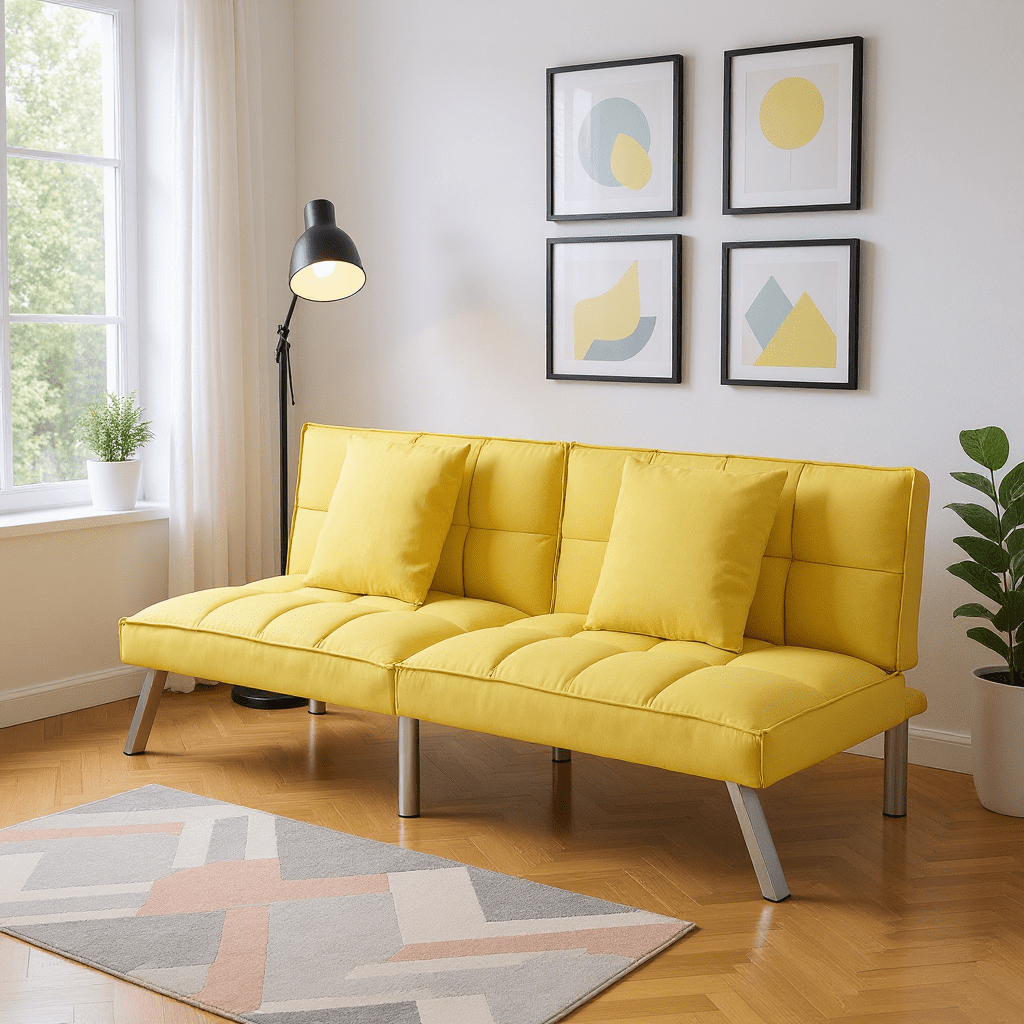 BSHTI 73 inch Modern Futon Sofa Bed with 5-Angle Adjustable Backrest ...