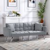 ACMEASE 70” Velvet Futon Sofa Bed with Adjustable Armrests and 2 ...