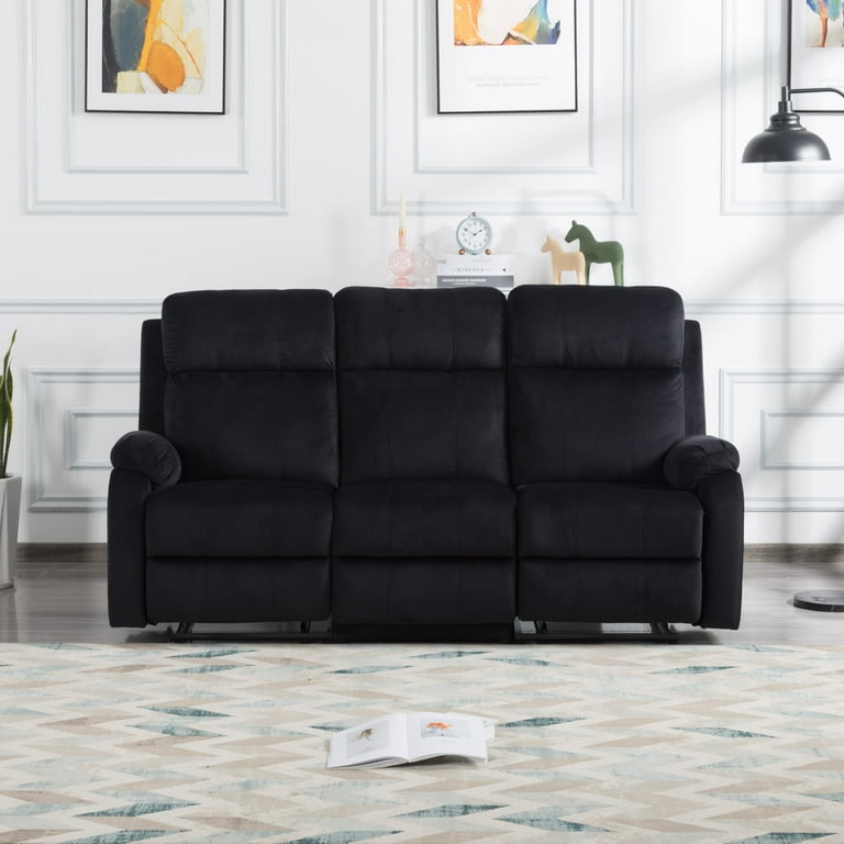 Reclining velvet sofa store