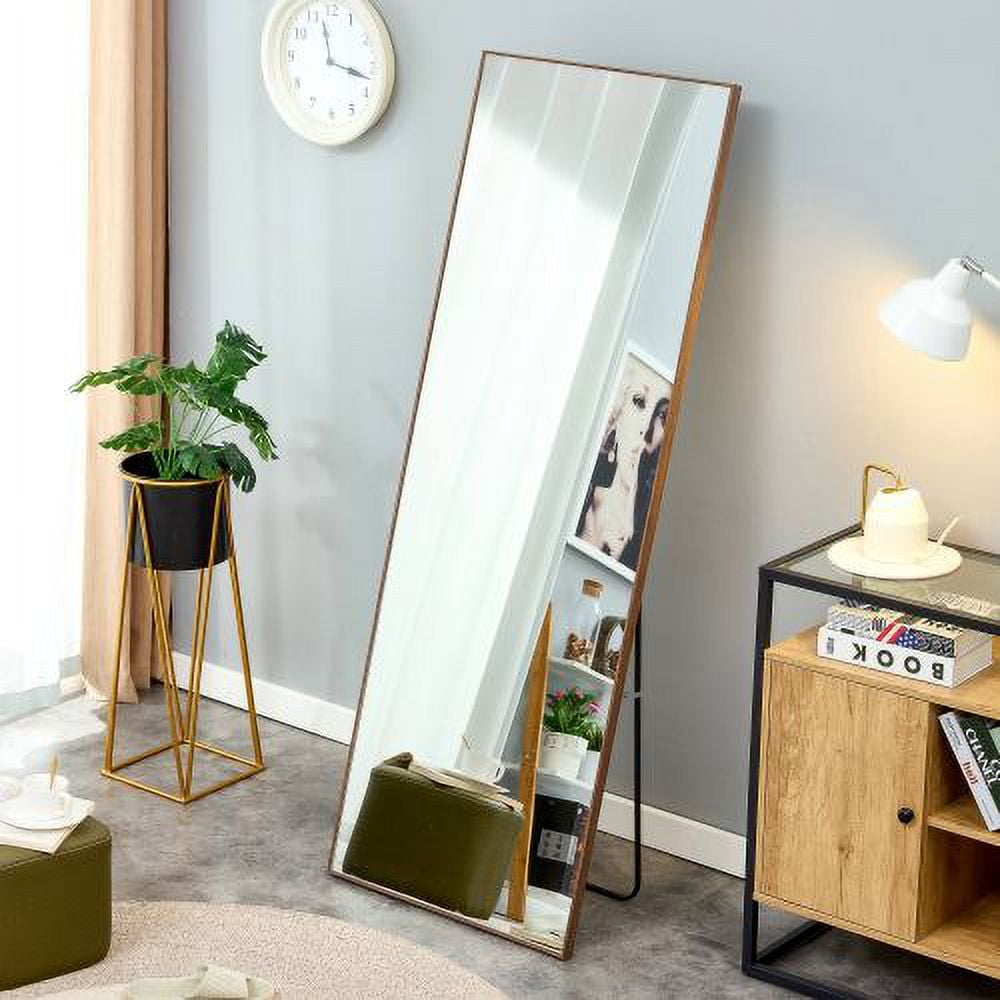 BSHTI Brown Solid Wood Frame Full-length Mirror - Walmart.com