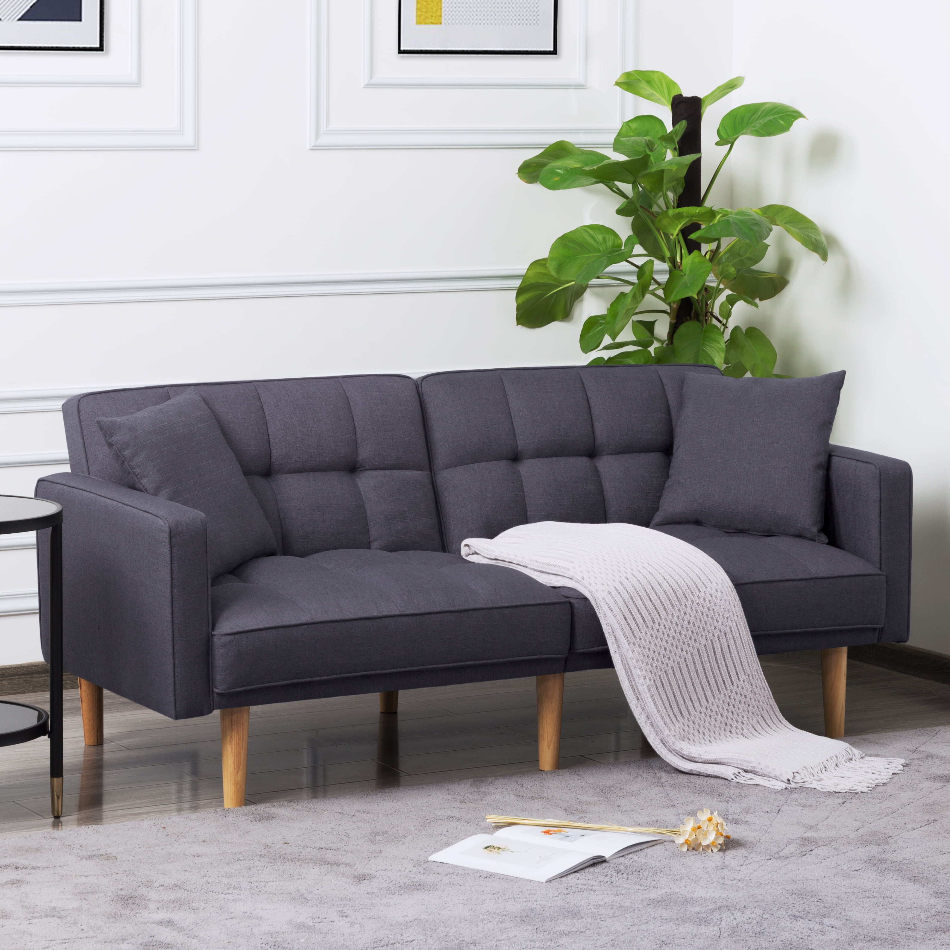 BSHTI Convertible Sofas Bed,Split Tight Back,3 Adjustable Backrest ...