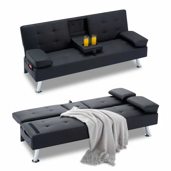 Hbaid Futon Sofa Bed Modern Folding Futon Set Convertible Recliner ...