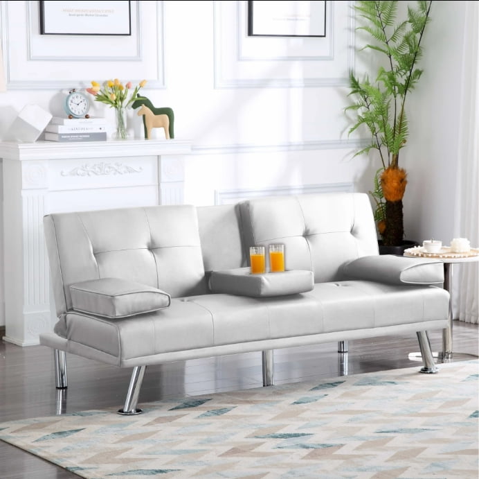 BSHTI 66.3 inch Futon Sleeper Sofa Bed,Twin Size Futon Sleeper,Dark ...