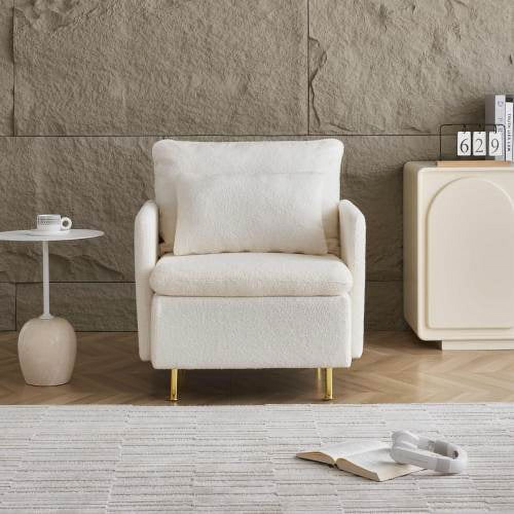BSHTI Modern Accent Chair,Sherpa Upholstered Cozy Comfy Armchair,Furry ...