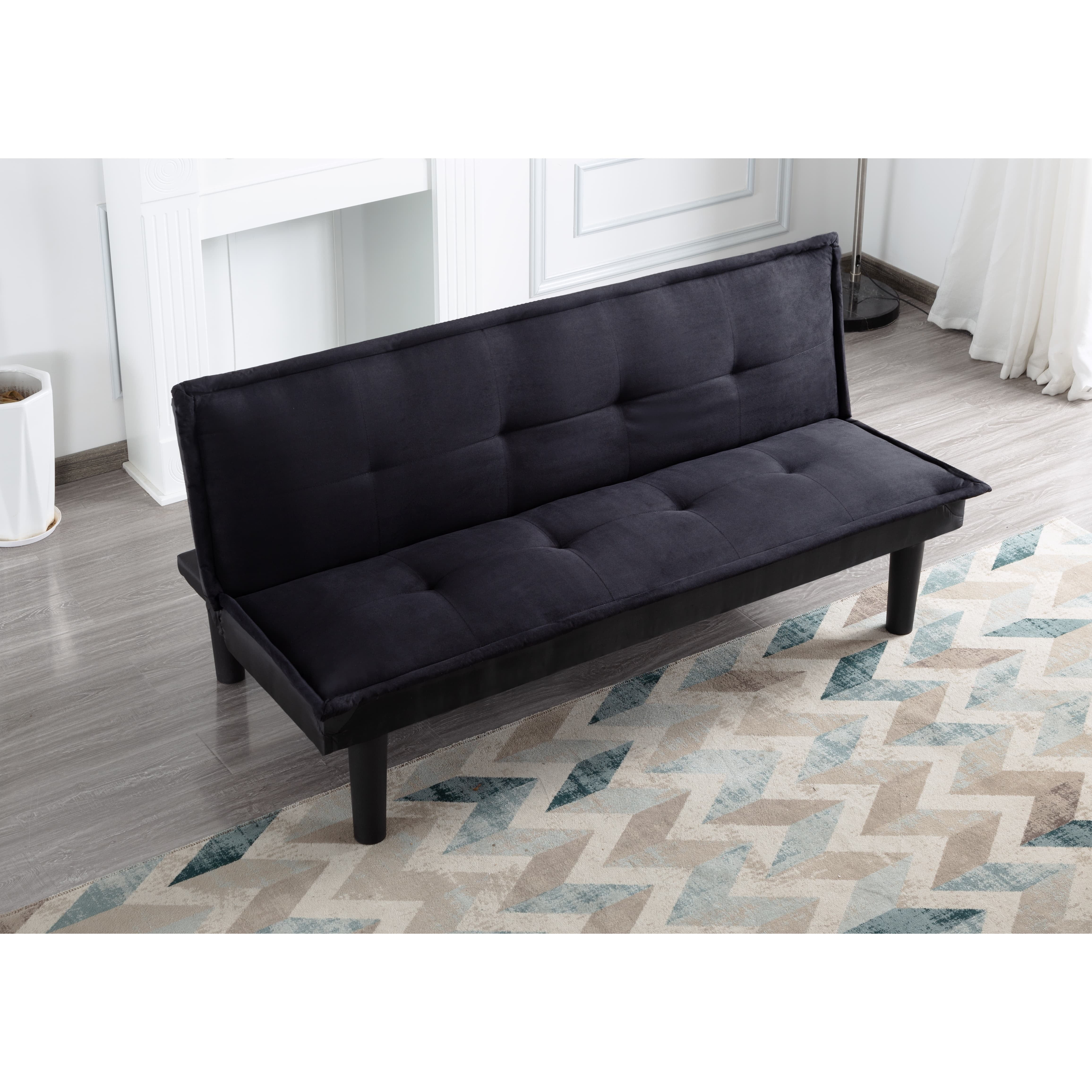 Free Shipping! BSHTI Modern Faux Suede Futon Sofa bed,Twin Size Armless ...