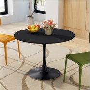 Modway Provision 47" Round Modern Style MDF Wood Dining Table in Walnut ...