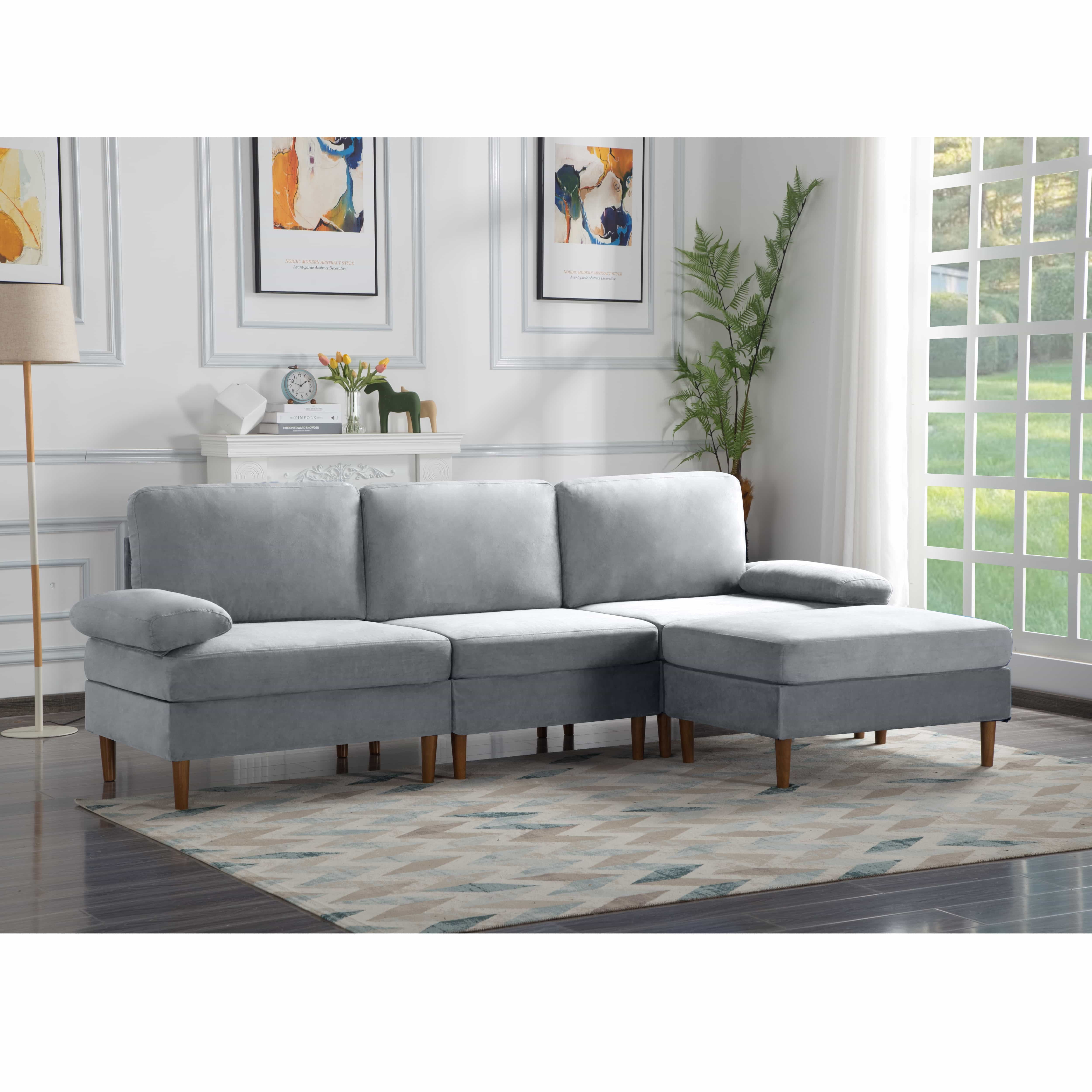 Free Shipping! BSHTI Modular Sectional Velvet Sofa with Reversible ...