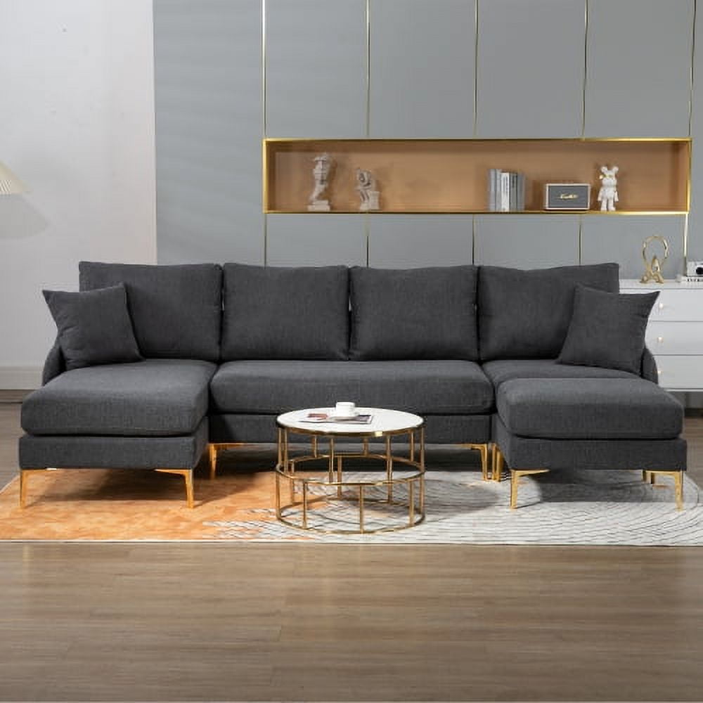 Free Shipping! BSHTI Reversible Sectional Sofa 110in Wide U-Shape 4 ...