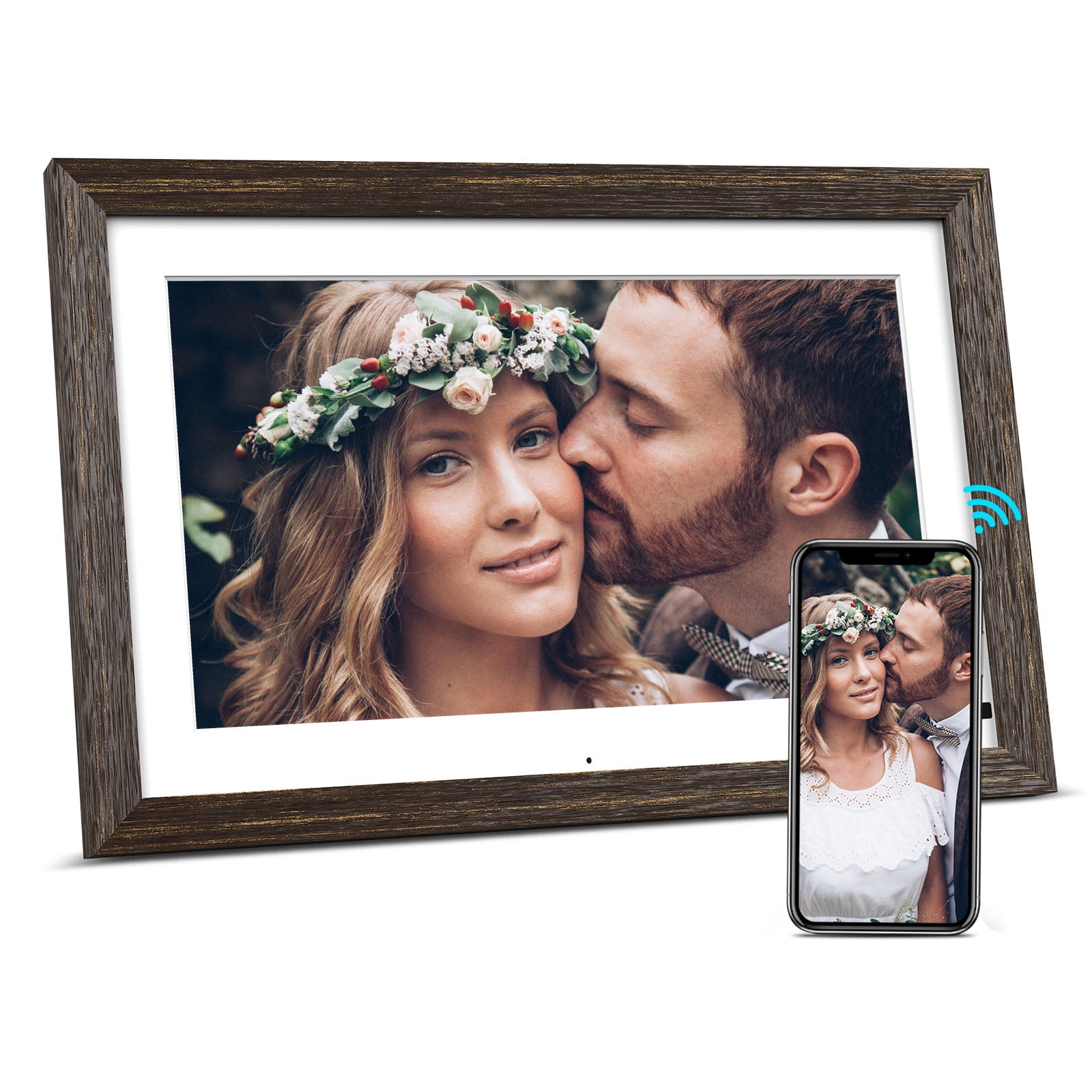 BSIMB 13.3 Inch 32GB Touch Screen Wood-Effect Large Digital Photo Frame ...