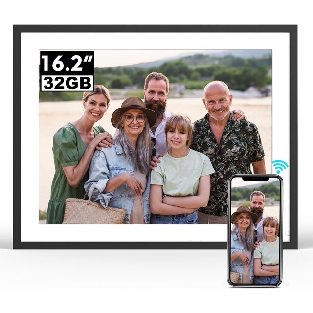 BSIMB 16.2 Inch Digital Picture Frame 32GB, Large Wi-Fi Smart Cloud ...