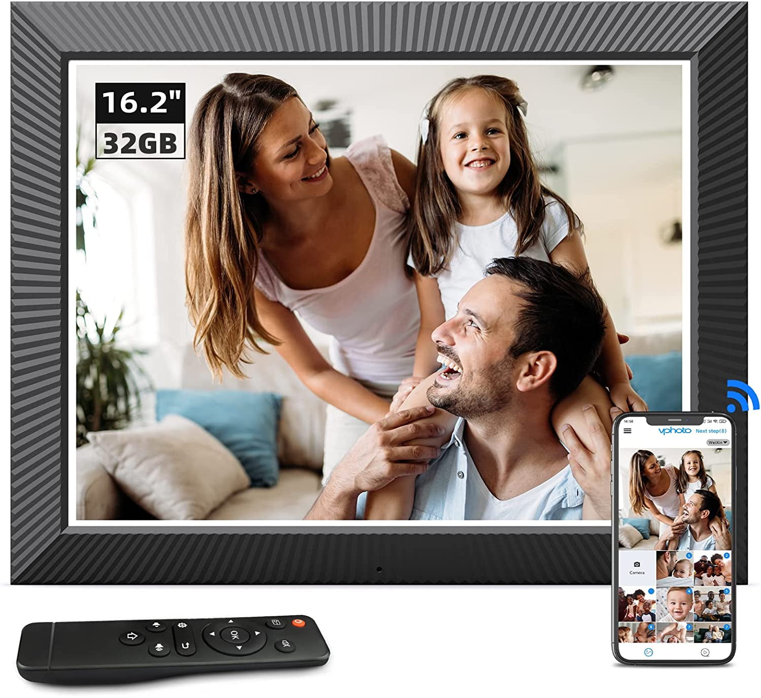 BSIMB 32GB 16.2 Inch Extra Large WiFi Digital Photo Frame HD IPS Touch ...