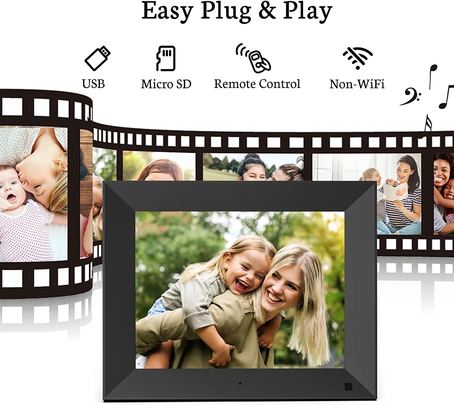 BSIMB 9 Inch Digital Picture Frame with IPS Display, Wall Mountable ...