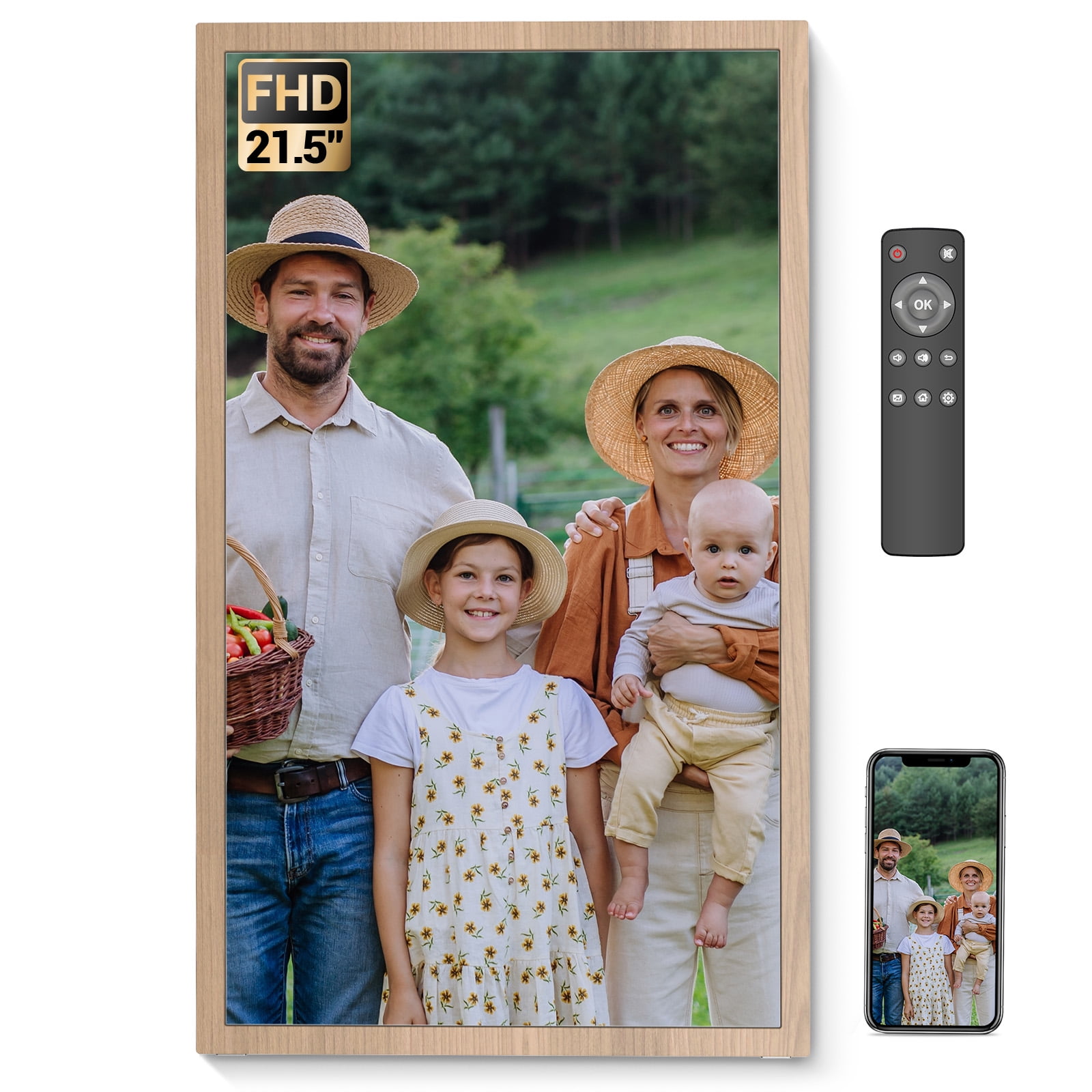 BSIMB Large Digital Picture Frame 21.5 Inch, 1920x1080 FHD WiFi Digital ...
